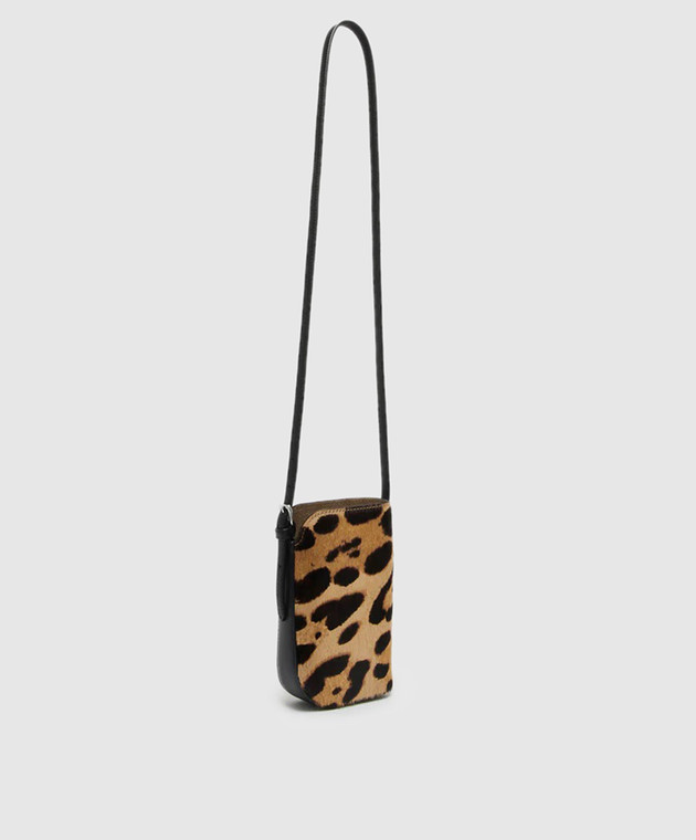 J&M DAVIDSON - Pico Quiver brown leather bag in animal print ...