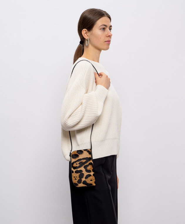 J&M DAVIDSON - Pico Quiver brown leather bag in animal print ...